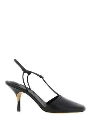 Jacquemus Pina Lamb Leather Slingback Pumps With Stiletto Heel - Black