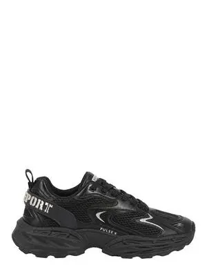 PLEIN SPORT Pulse X Fafs Multi Low Top Sneakers With Notched Sole Black