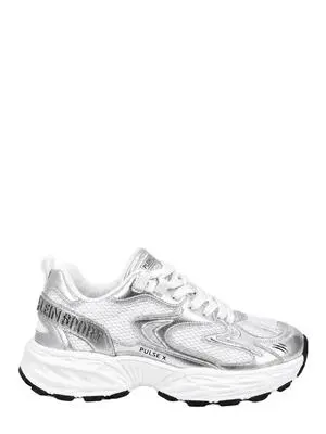 PLEIN SPORT Pulse X Fafs Multi Low Top Sneakers With Notched Sole Grey