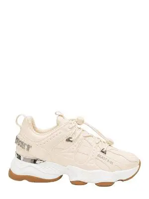 PLEIN SPORT Runner Beast X-01 Low-top Trainers With Drawstring Closure Beige