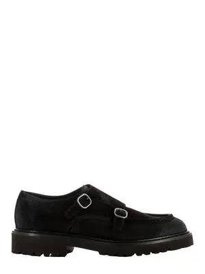 DOUCAL'S Suede Calfskin Double Monk Strap Shoes