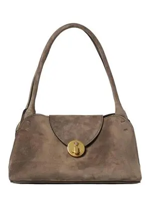 VERSACE Vivian Small Suede Shoulder Bag With Turn-lock Closure