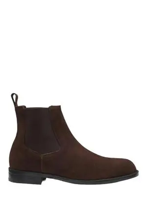 BOSS Suede Chelsea Boots With Elasticated Ankle And Pull Tab - Brown