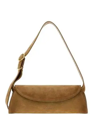JIL SANDER Cannolo Suede Calfskin Crossbody Bag With Embossed Logo