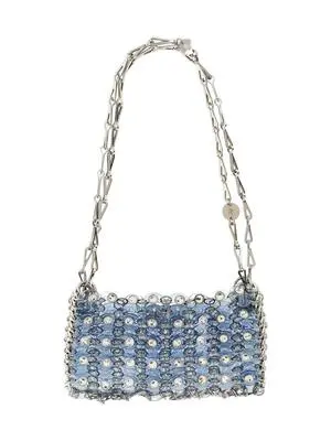 Rabanne 1969 Nano Shoulder Bag In Resin And Metal Mesh - Blue