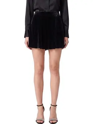 EMPORIO ARMANI Elegant Mid-rise Viscose Velvet Shorts