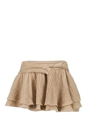 SAEMDI Sahara Asymmetric Mini Skirt - Light Beige