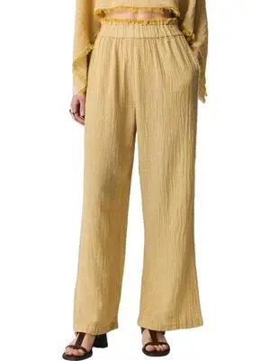 BULDAN'S Laura Cotton-linen Straight Leg Pants