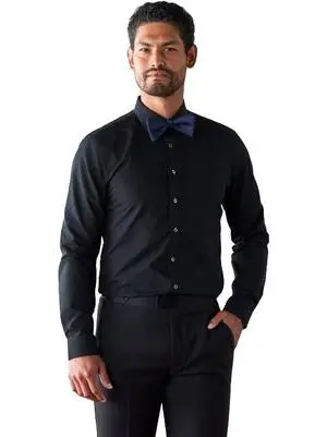 THE BLACK TUX Extra Slim Cotton Dress Shirt - Black