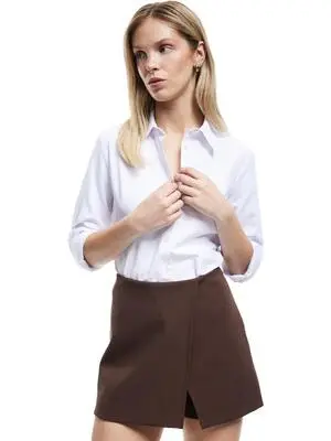 Koton Long Sleeve Point Collar Poplin Shirt - White