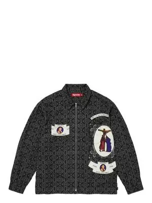 Supreme Supreme Fw26 Devotion Flannel Zip Up Shirt 'black' Black