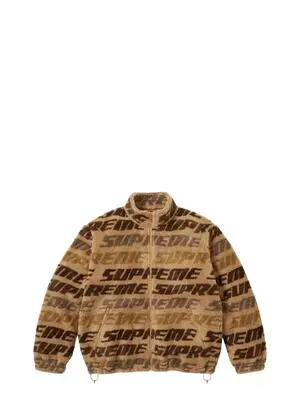 Supreme Fw26 Repeat Jacquard Fleece Jacket - Tan