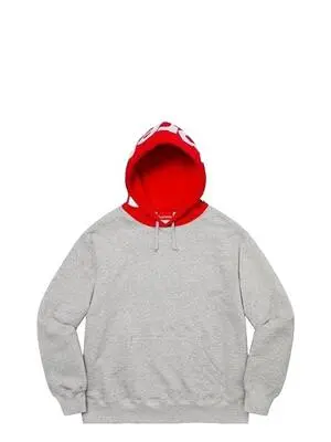 Supreme Supreme Contrast Hooded Sweatshirt 'grey Red White' Grey/red/white