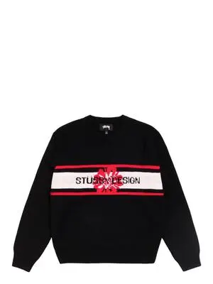 StÜssy Striped Hibiscus Sweater - Black