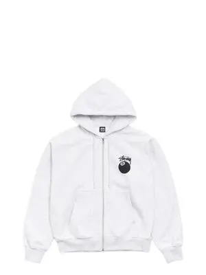 StÜssy 8 Ball Zip Hoodie - Ash Heather