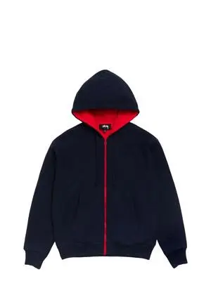 StÜssy Double Faced Zip Hoodie - Navy