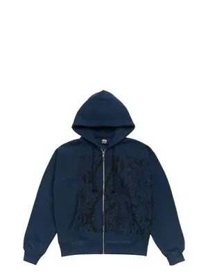 StÜssy Snakeskin Zip Hoodie - Navy