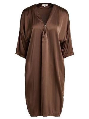 Crossley Midi Dress Chocolate Size Silk, Elastane - Brown