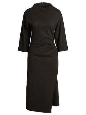 Peserico Midi Dress Dark Size Virgin Wool, Cotton, Polyamide - Brown