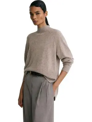REISS River Wool-blend Funnel-neck Jumper With Cashmere - Neutral