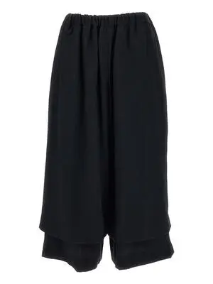 Comme Des Garçons Pantaloni Ampi In Lana - Black