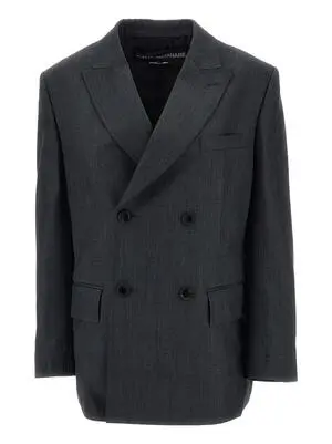 Junya Watanabe Giacca Doppio Petto Oversize - Grey