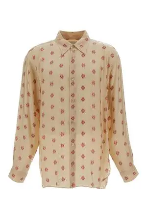 Dries Van Noten Camicia Croom Con Motivo A Fiori Jacquard - Beige