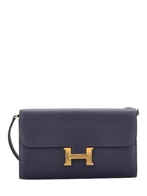 Hermès Constance To Go Wallet Evercolor - Blue