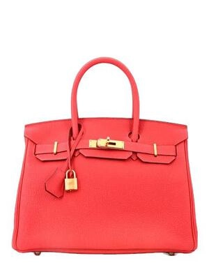 Hermès Birkin Handbag Togo With Gold Hardware 30 - Red