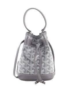 Goyard Petit Flot Bucket Bag Coated Canvas Mini - Grey