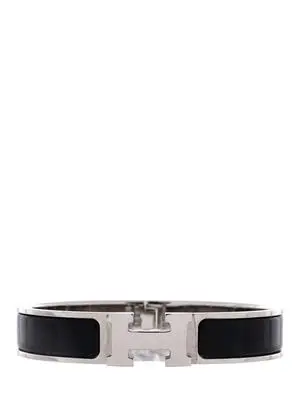 Hermès Clic H Bracelet Enamel Narrow - Black