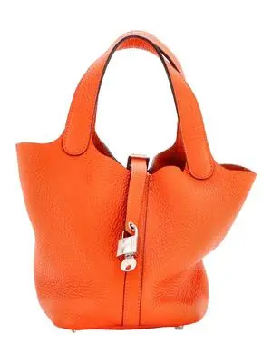 Hermès Picotin Lock Bag Clemence Pm Orange