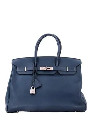 Hermès Birkin Handbag Togo With Palladium Hardware 35 - Blue