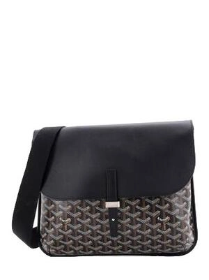 Goyard Coursier Messenger Bag Coated Canvas And Leather - Black