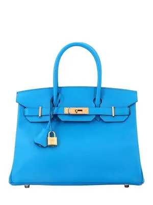 Hermès Birkin Handbag Epsom With Gold Hardware 30 - Blue