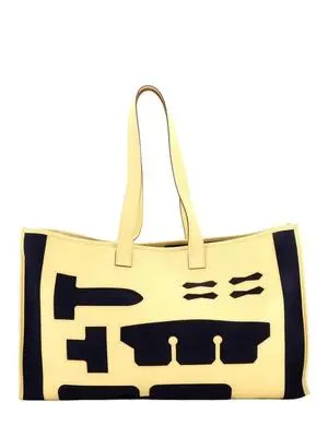 HERMÈS Petit H Skeleton Tote Toile And Leather Gm