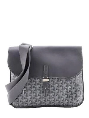 Goyard Coursier Messenger Bag Coated Canvas And Leather - Grey