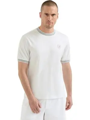 Brunello Cucinelli Cotton Jersey Crew Neck T-shirt With Logo - White