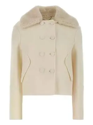 Ermanno Scervino Double-breasted Shearling Jacket - Neutrals