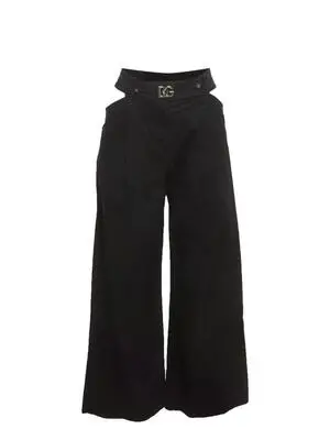 Dolce & Gabbana Cut-out Wide-leg Trousers - Black