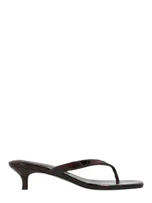 BLACK SUEDE STUDIO Kendal Crocodile-effect Leather Sandals Brown