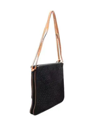 Celine 2000s C Macadam Twin Shoulder Bag - Black