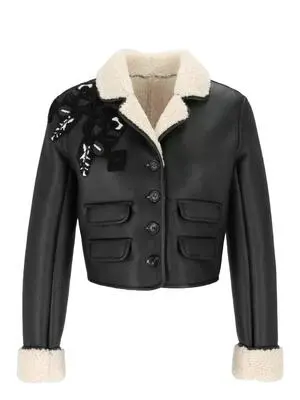ERMANNO SCERVINO Embroidered Faux-shearling Jacket