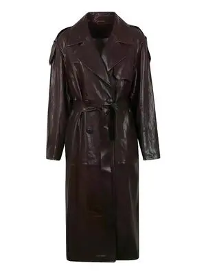 DESA 1972 Belted Double-breasted Coat - Brown