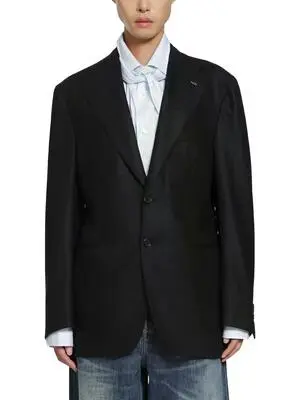 SALON C. LUNDMAN Heavy-flannel Single-breasted Jacket - Black