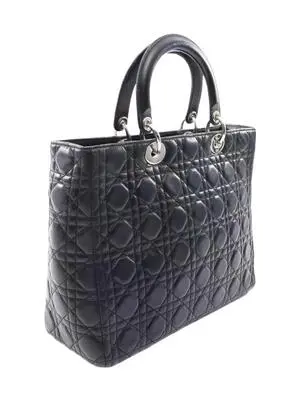 DIOR 2000s Large Lady Dior Cannage Two-way Handbag