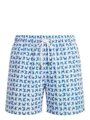 Fedeli Crab-print Swim Shorts - White