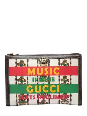 GUCCI 2016-2026 Canvas 100 Centennial Music Is Mine Clutch Bag