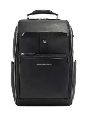 PIQUADRO Grained-leather Backpack - Black