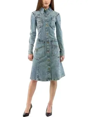 MOSCHINO Button-up Long-sleeve Dress